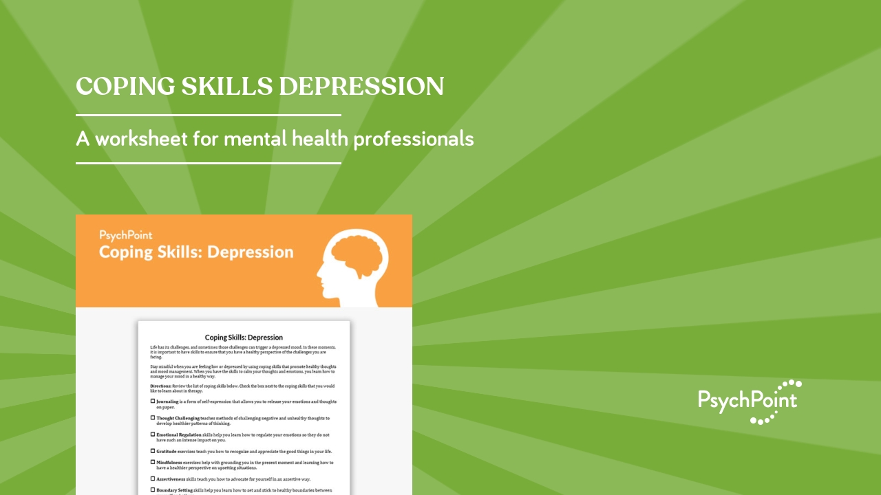 Coping Skills: Depression Worksheet | PsychPoint