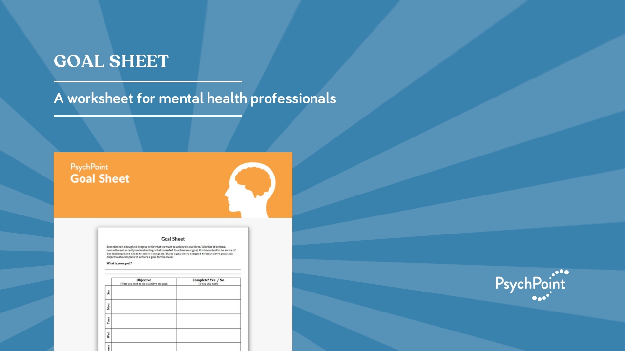 Goal Sheet Worksheet | PsychPoint