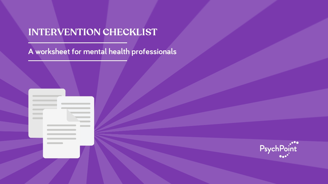 Intervention Checklist Worksheet | PsychPoint