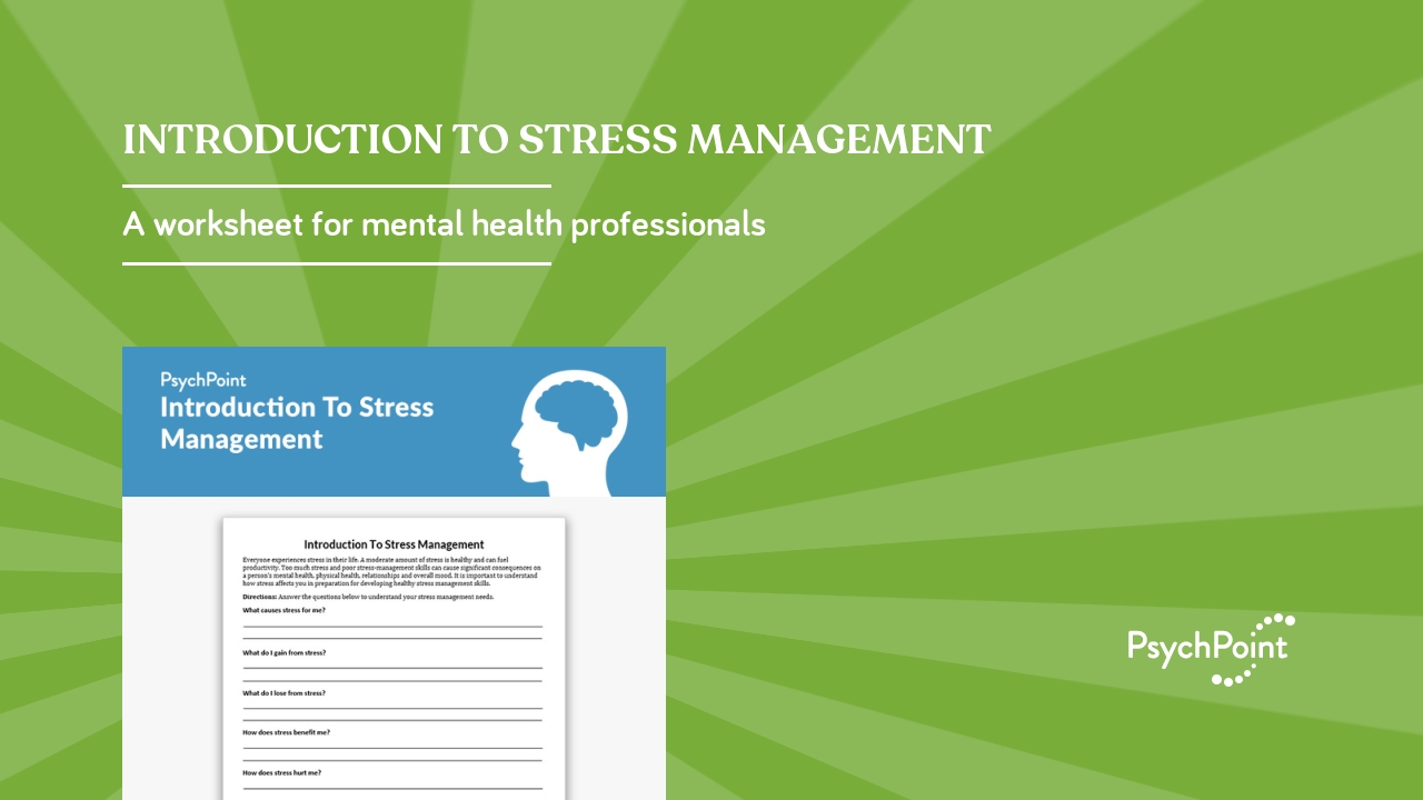 Introduction To Stress Management Worksheet | PsychPoint