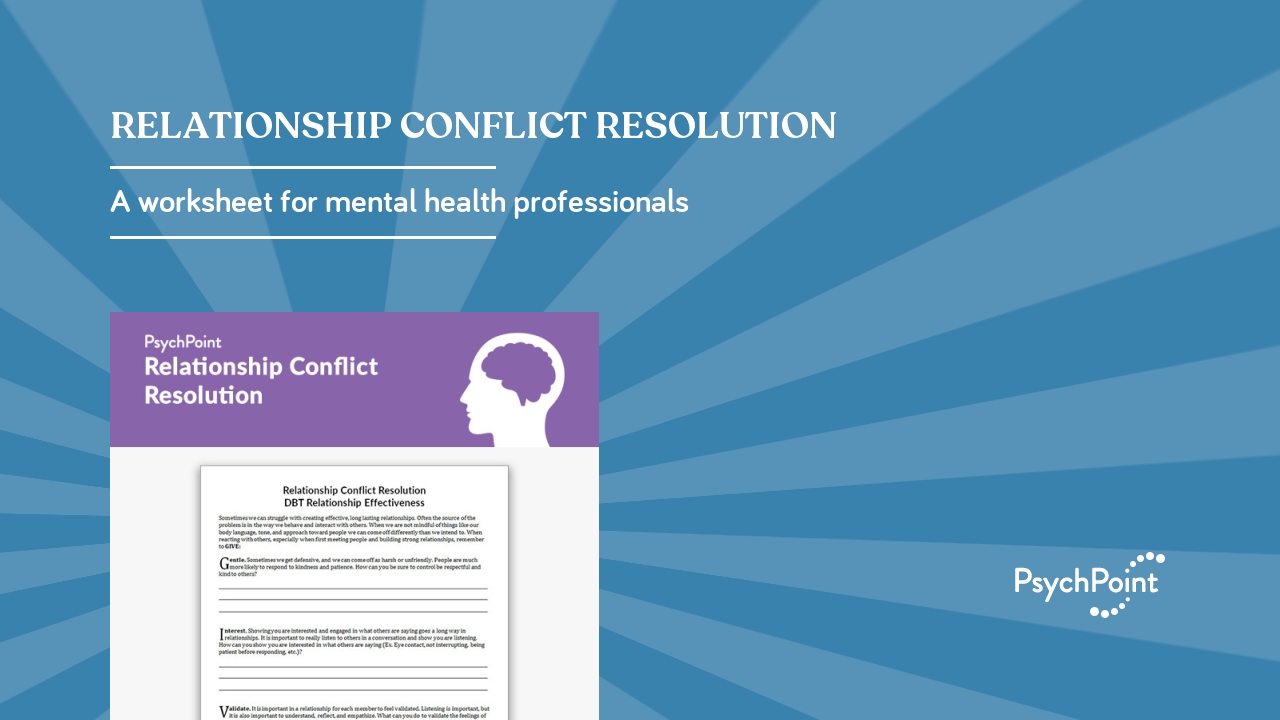 Relationship Conflict Resolution Worksheet | PsychPoint