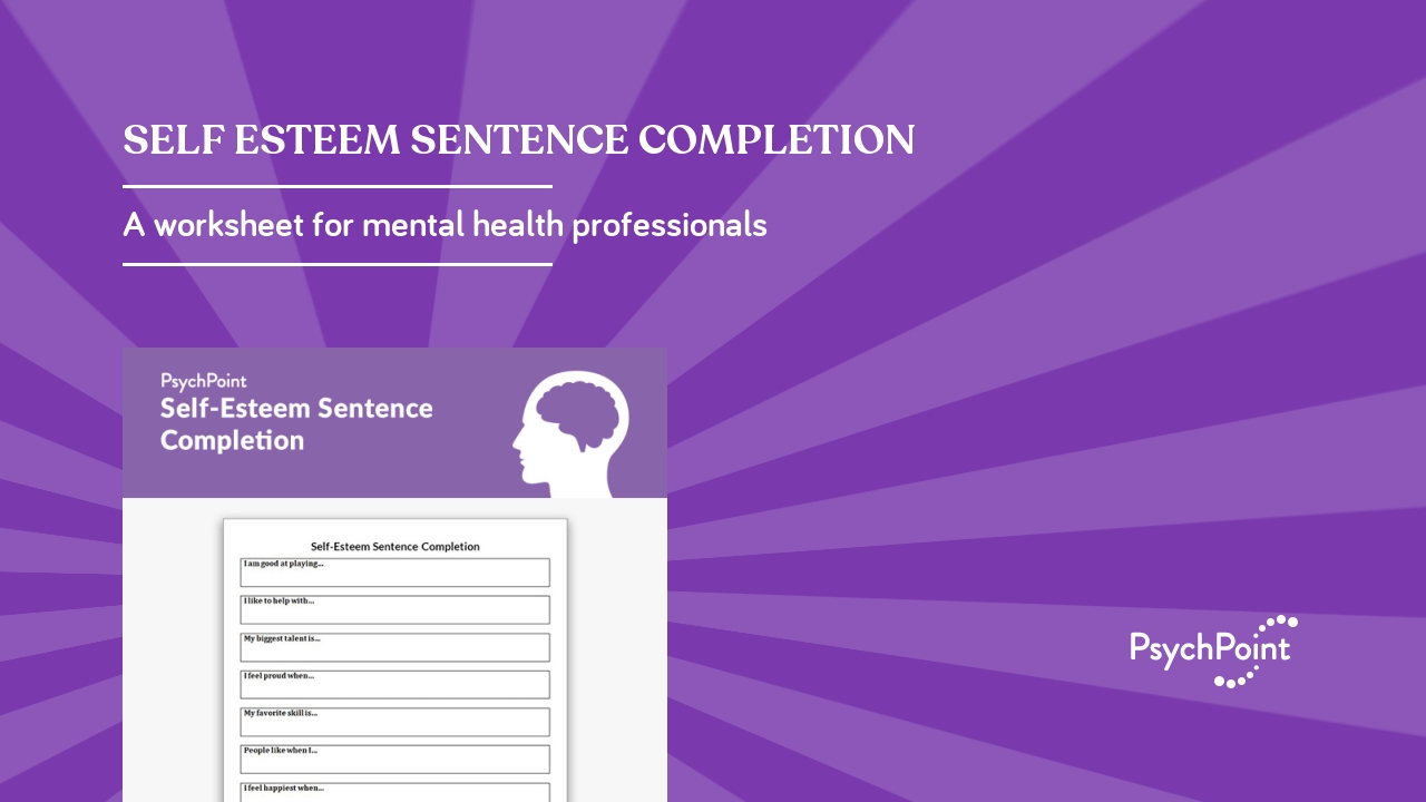 Self-Esteem Sentence Completion Worksheet | PsychPoint