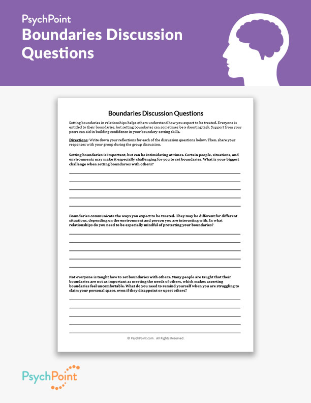 Boundaries Discussion Questions Worksheet | PsychPoint