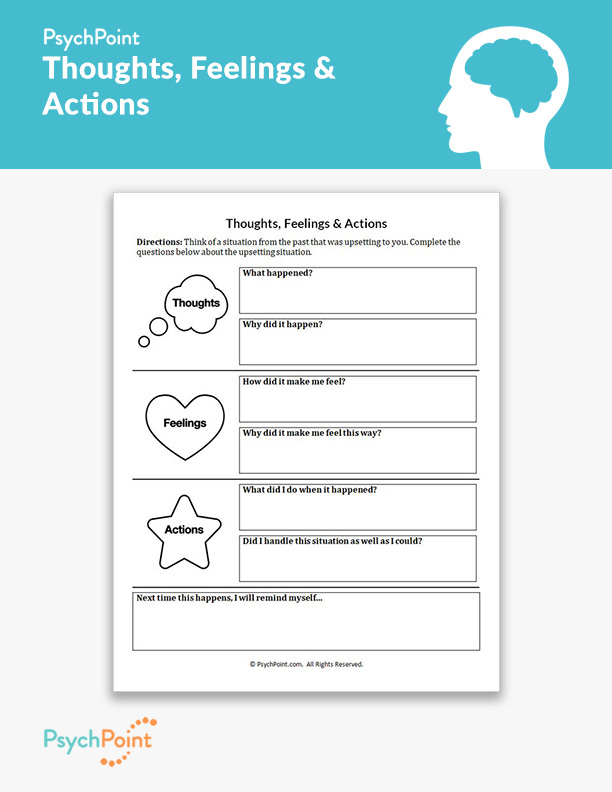 Thoughts, Feelings & Actions Worksheet | PsychPoint