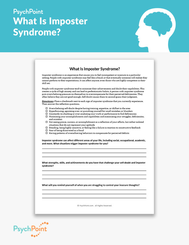 What Is Imposter Syndrome? Worksheet | PsychPoint